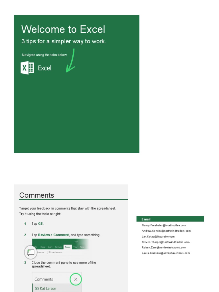 Welcome To Excel: 3 Tips For A Simpler Way To Work | PDF | Software ...