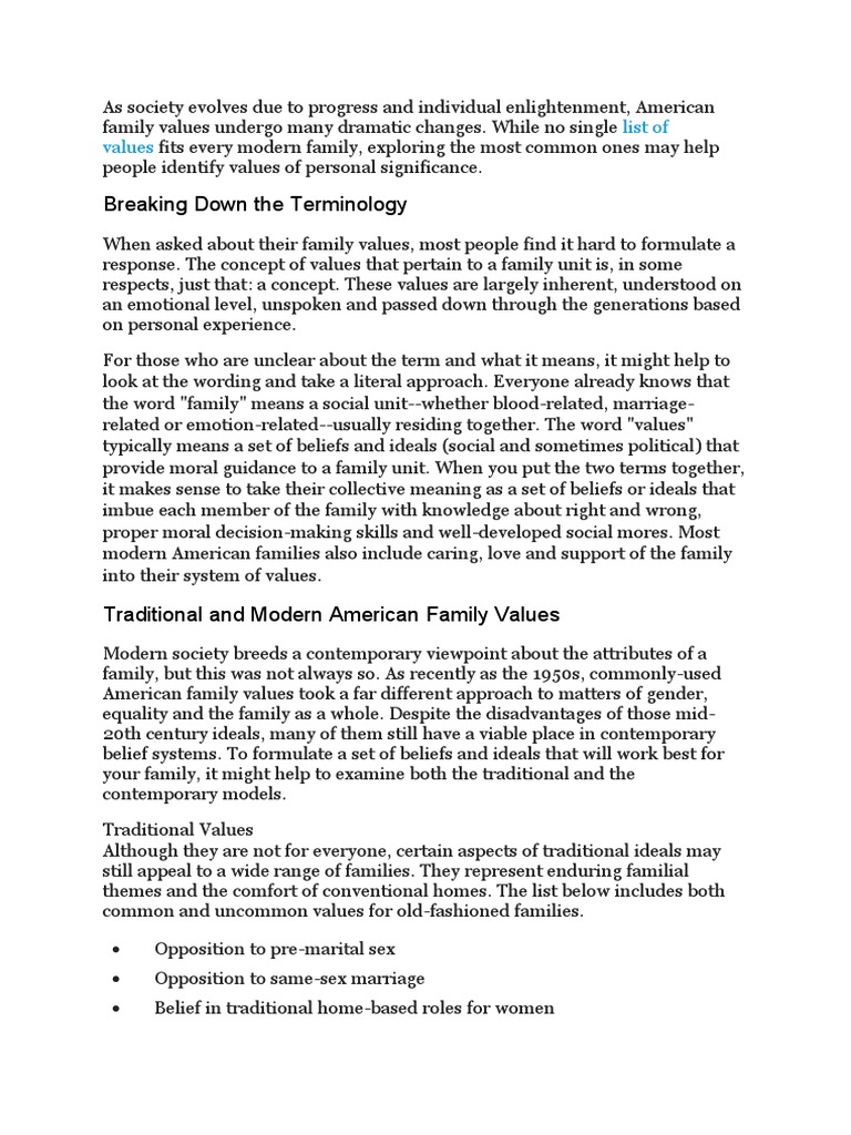 Breaking Down The Terminology: List of Values | PDF | Value (Ethics ...