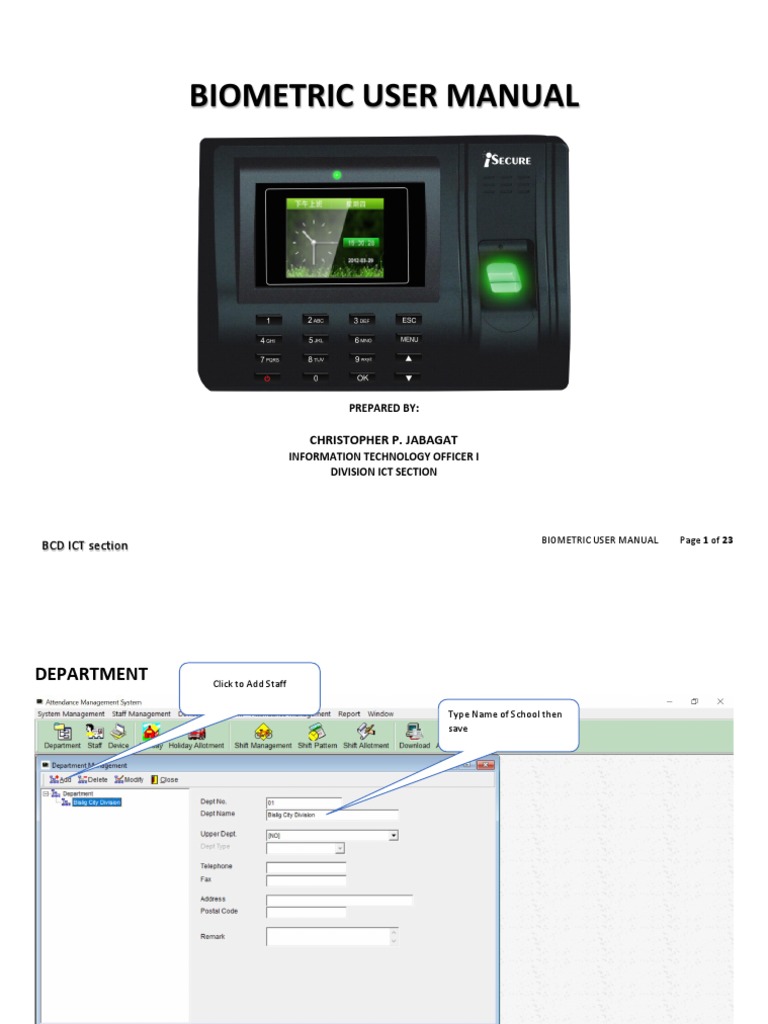 Biometric User Manual | PDF | Biometrics | Fingerprint