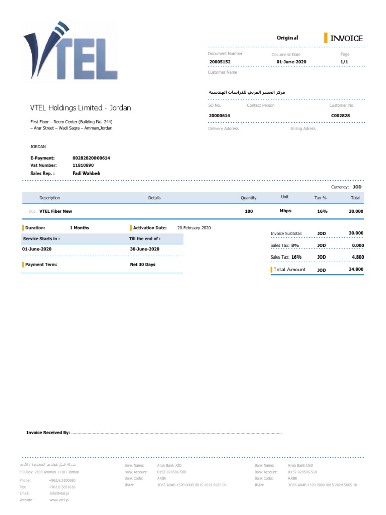 AR Reserve Invoice - 20005152 - 20200609 - 094424 | PDF | Invoice ...