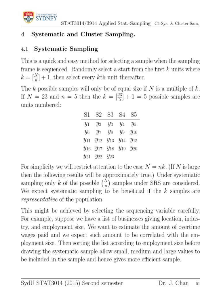 Stat Cluster Sampling | PDF | Sampling (Statistics) | Variance