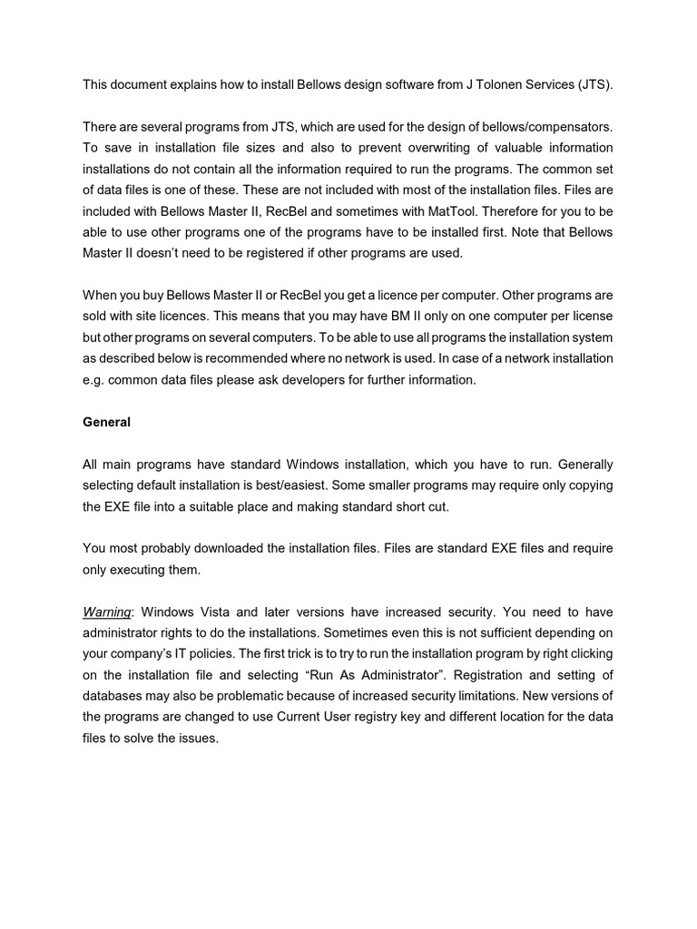 How to Install Bellows Design Software from J Tolonen Services and ...