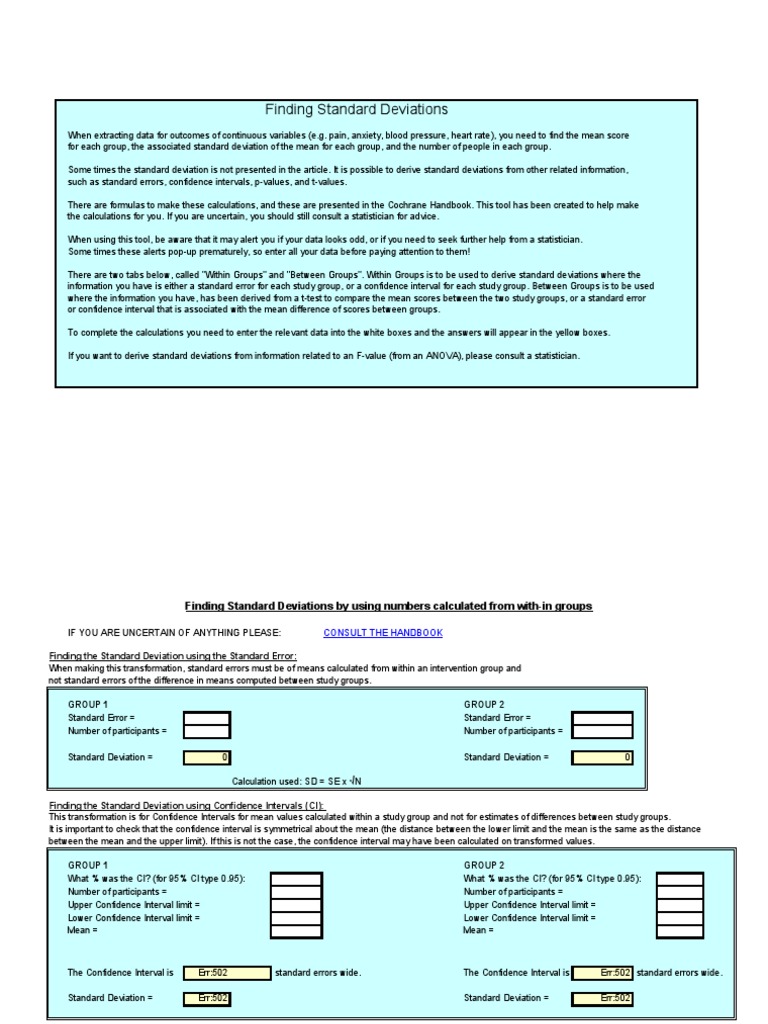 Finding Standard Deviations | PDF | Standard Deviation | Confidence Interval