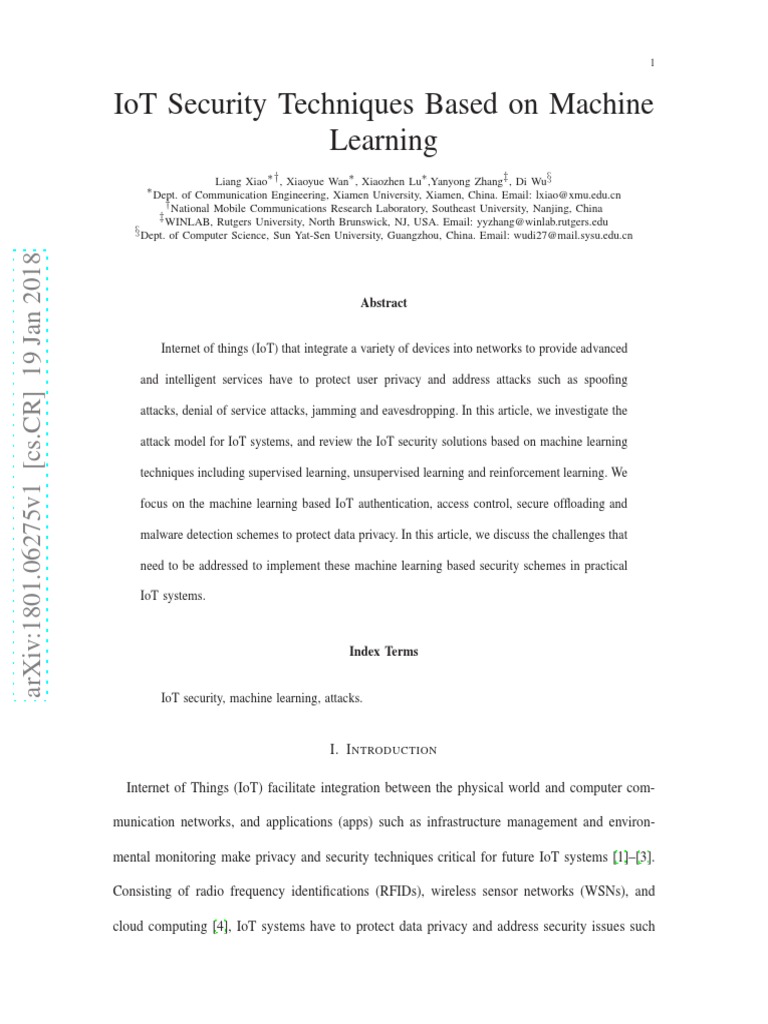 Iot Security Techniques Based On Machine Learning | PDF | Internet Of ...