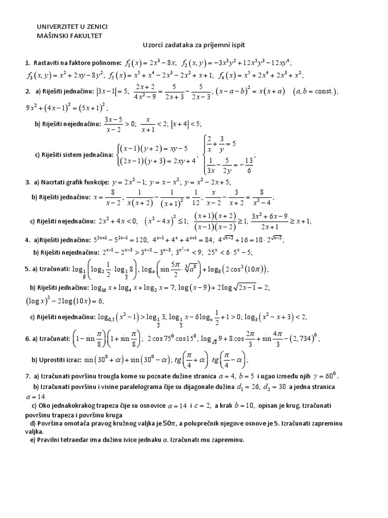 02 Matematika ZADACI SA RJESENJIMA PDF | PDF