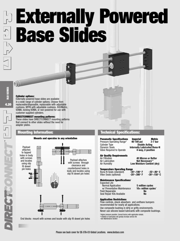 Externally Powered Base Slides: Technical Specifications: Mounting ...