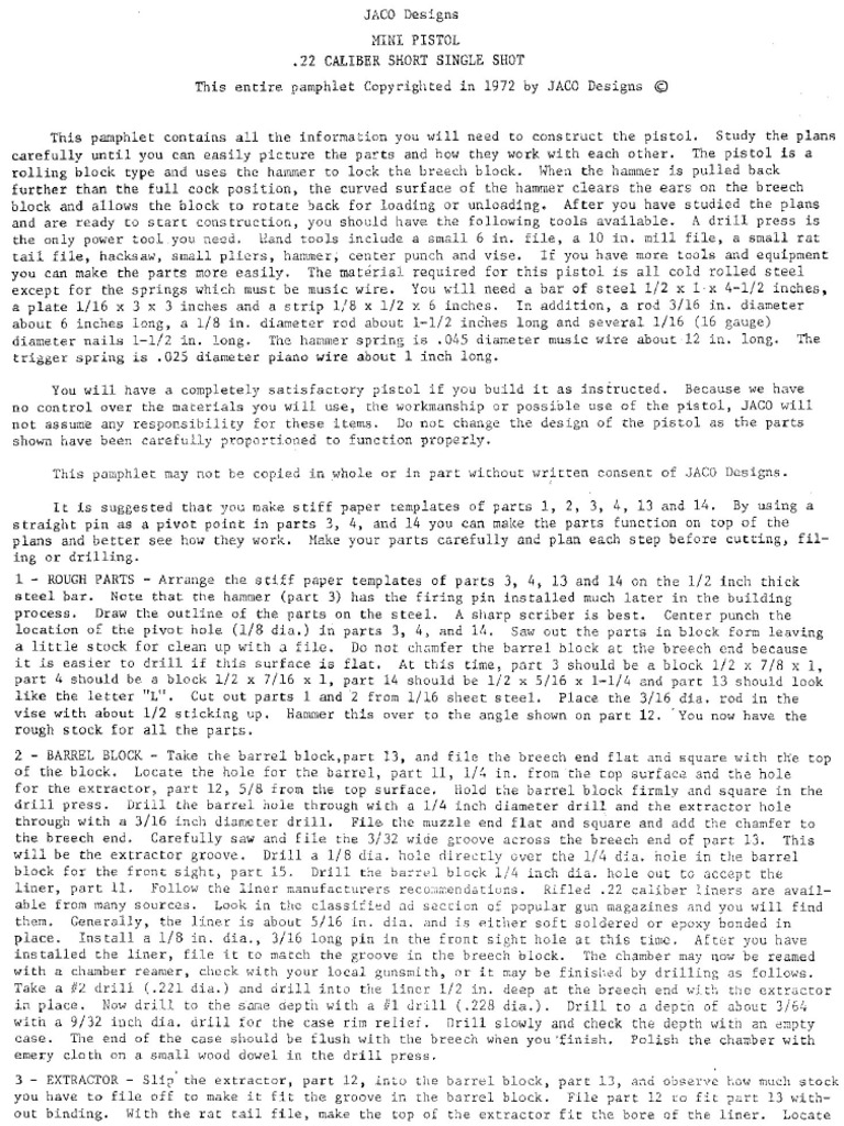 71F JACO Single Shot Mini Pistol | PDF