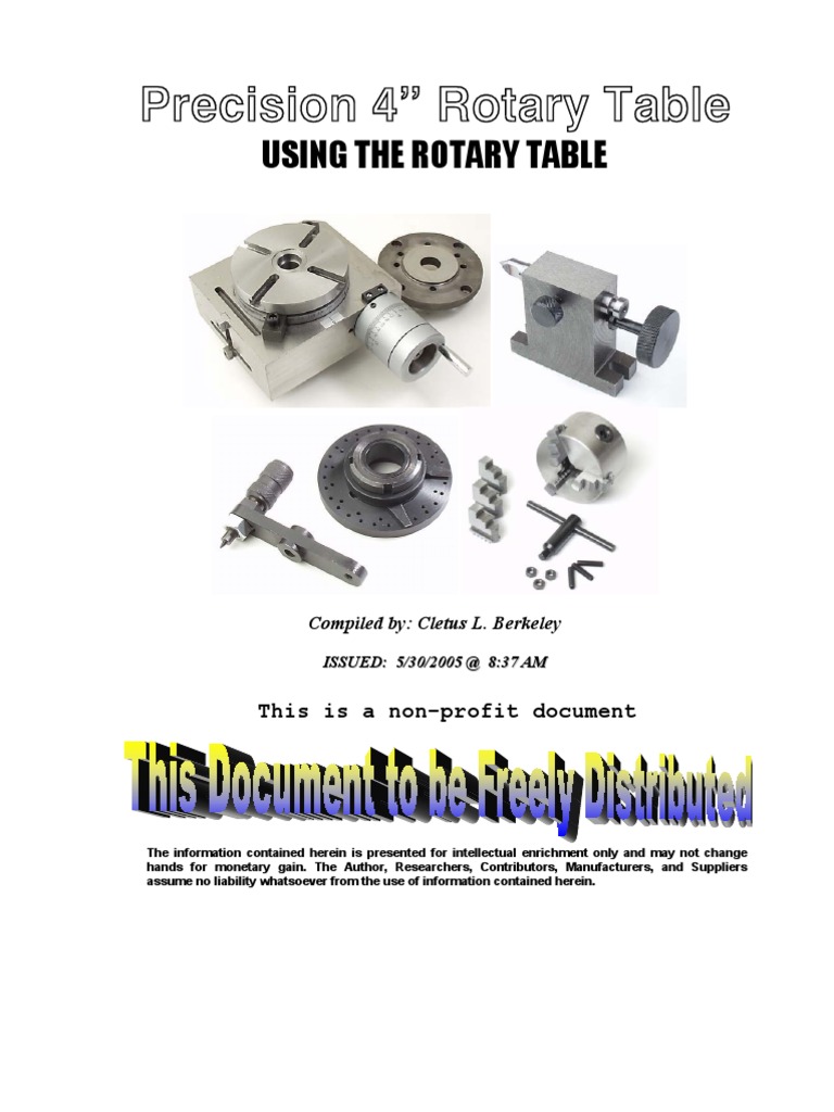Precision 4” Rotary Table Guide | PDF | Gear | Industrial Processes