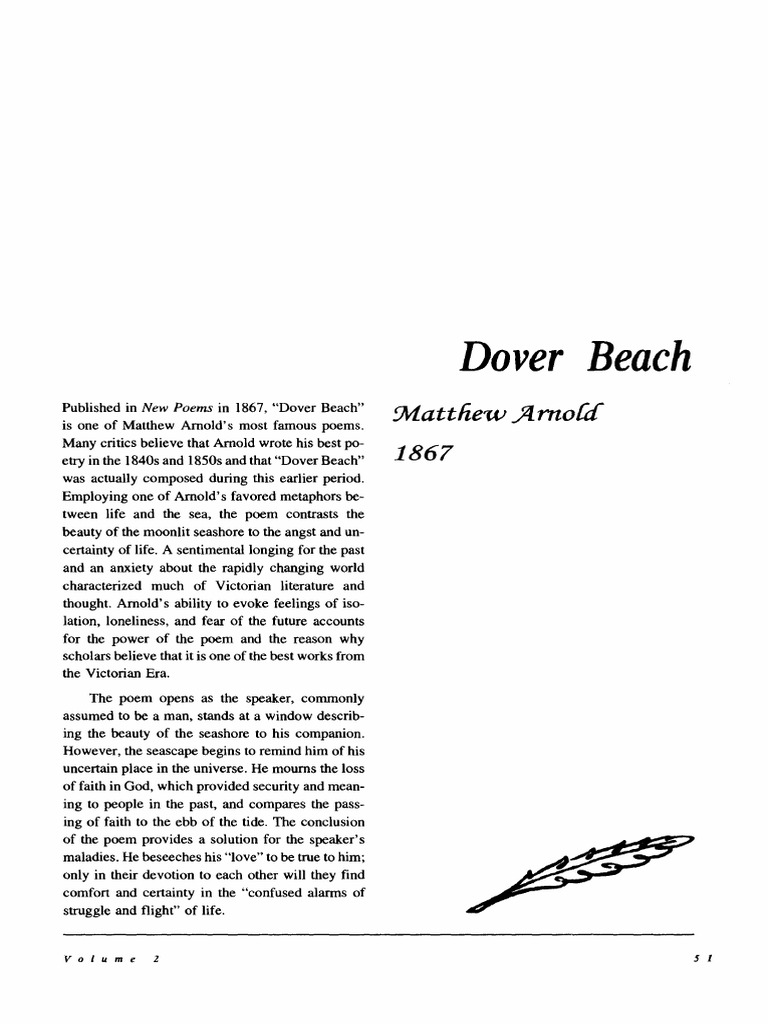 003 Matthew Arnold - Dover Beach | PDF | Creationism | Utilitarianism