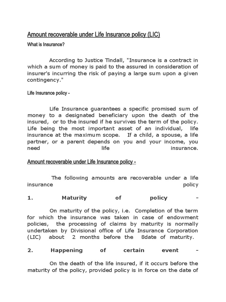 Amount Recoverable | PDF