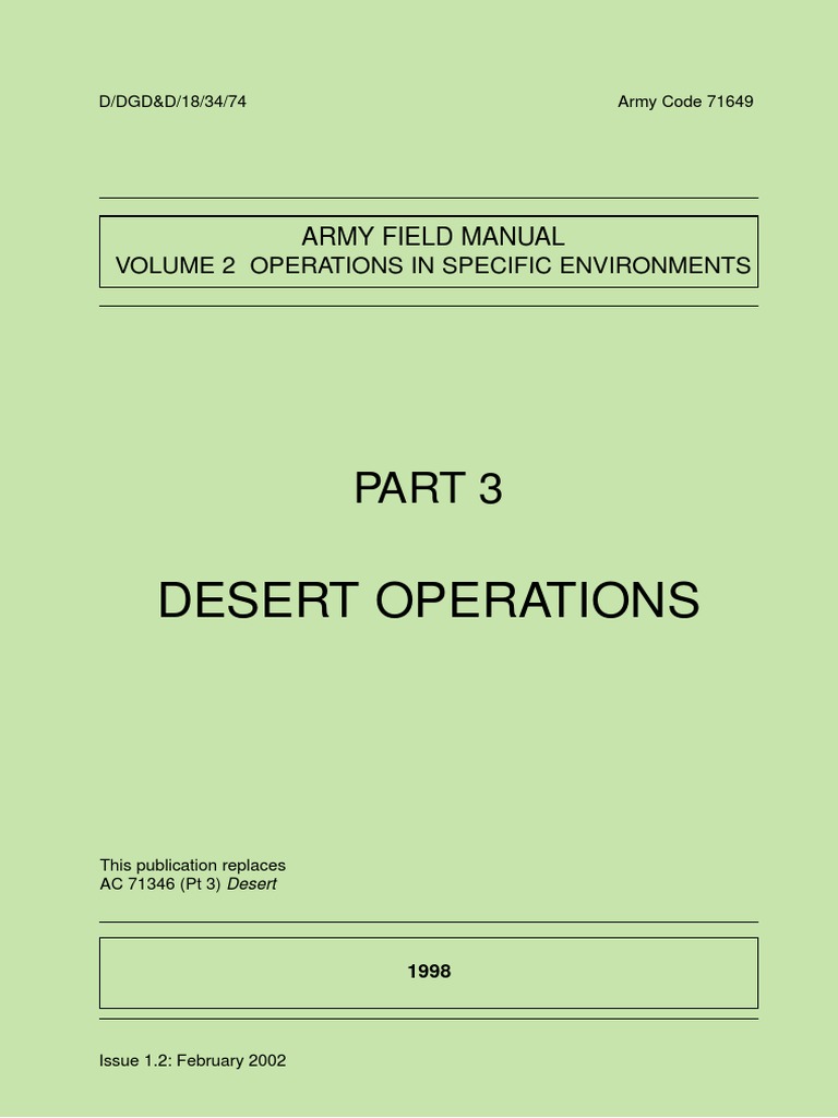 Desert Operations: Army Field Manual | PDF | History