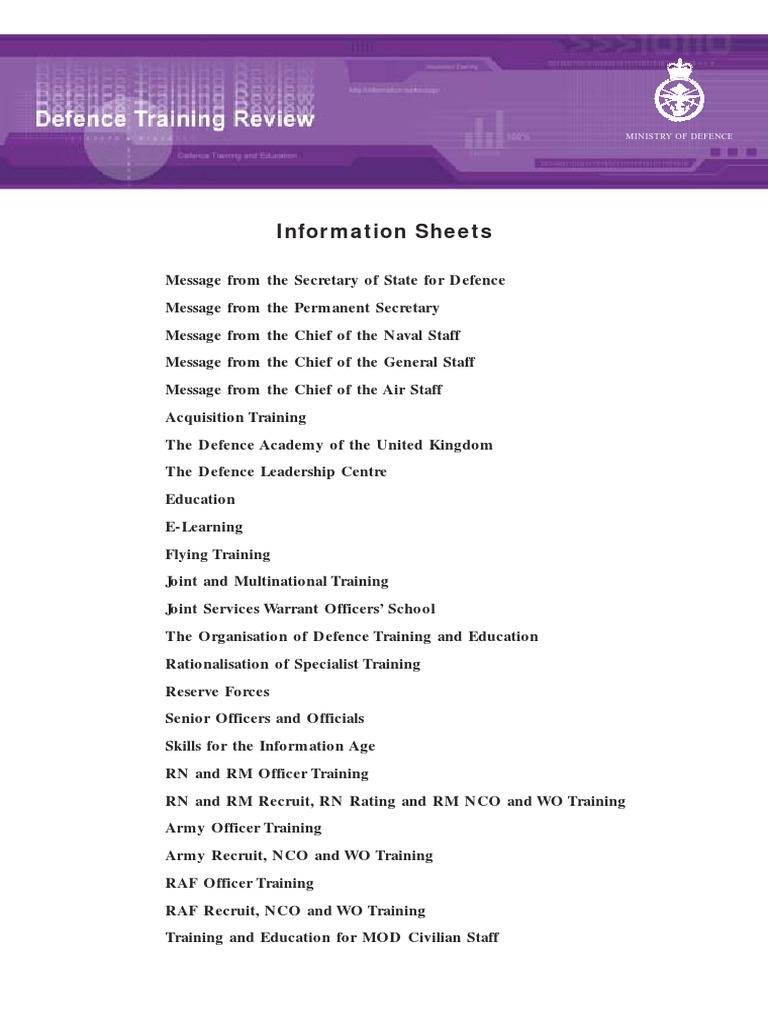 Information Sheets: Ministry of Defence | PDF | Educational Technology ...