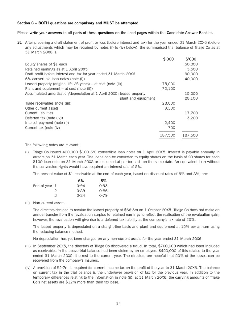 Section C - BOTH Questions Are Compulsory and MUST Be Attempted | Download Free PDF | Deferred ...