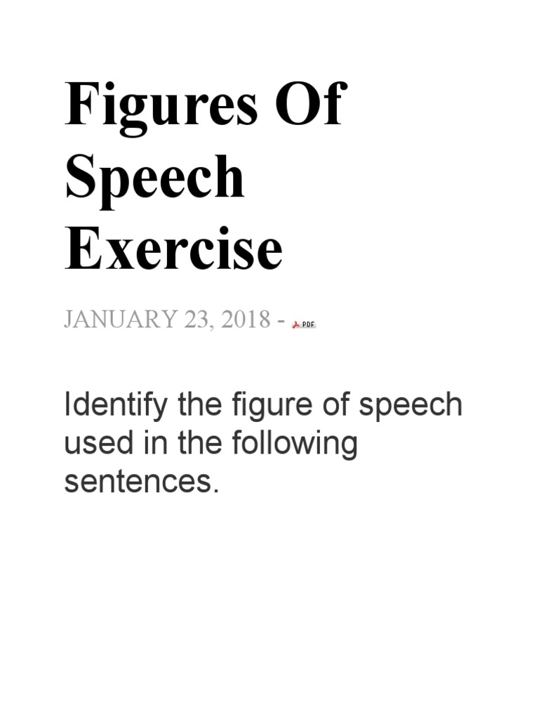 Figures of Speech Exercise | PDF