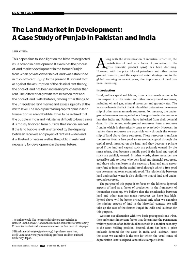 Land Market in Development | PDF | Economic Bubble | Economic Growth