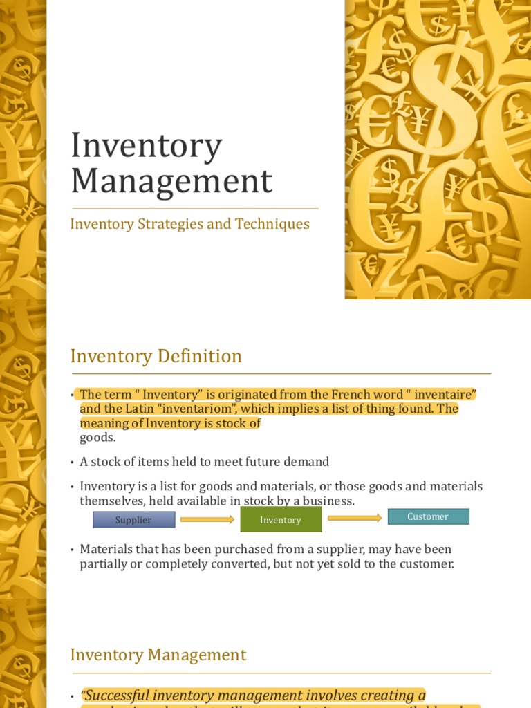 Inventory Management: Inventory Strategies and Techniques | PDF | Inventory | Demand