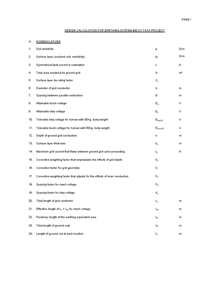 Revised Earthing Calculation | PDF | Electrical Resistivity And ...