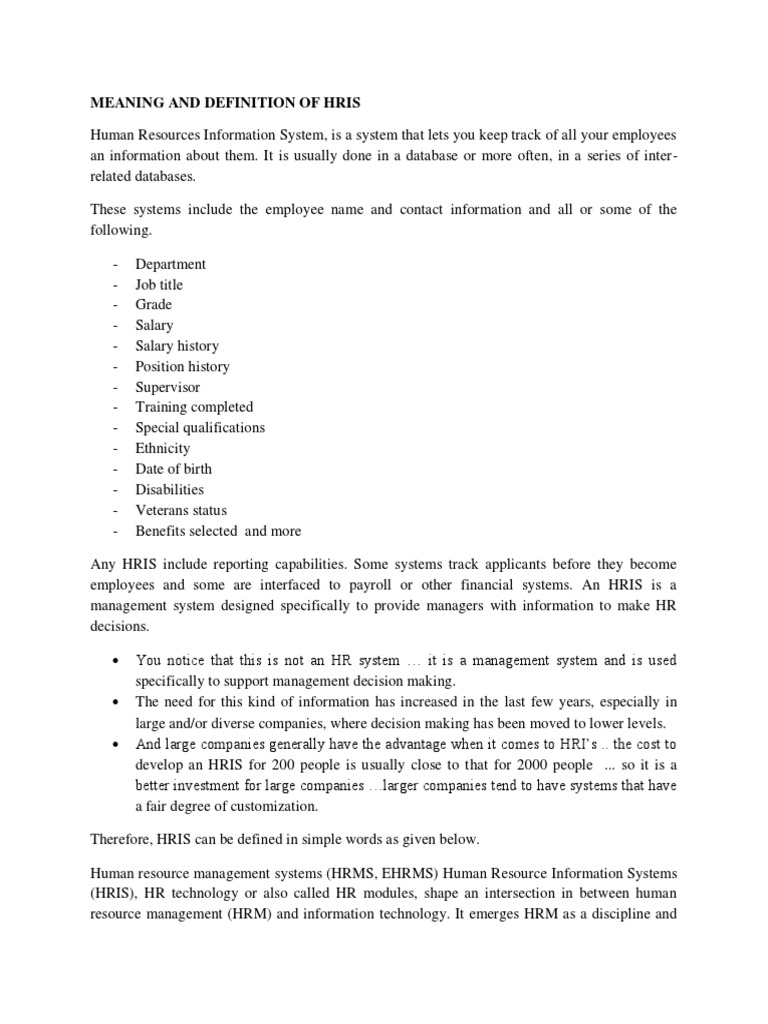 BHM 324 HUMAN RESOURCE INFORMATION SYSTEM Dsvol | PDF | Data Warehouse | Database Transaction