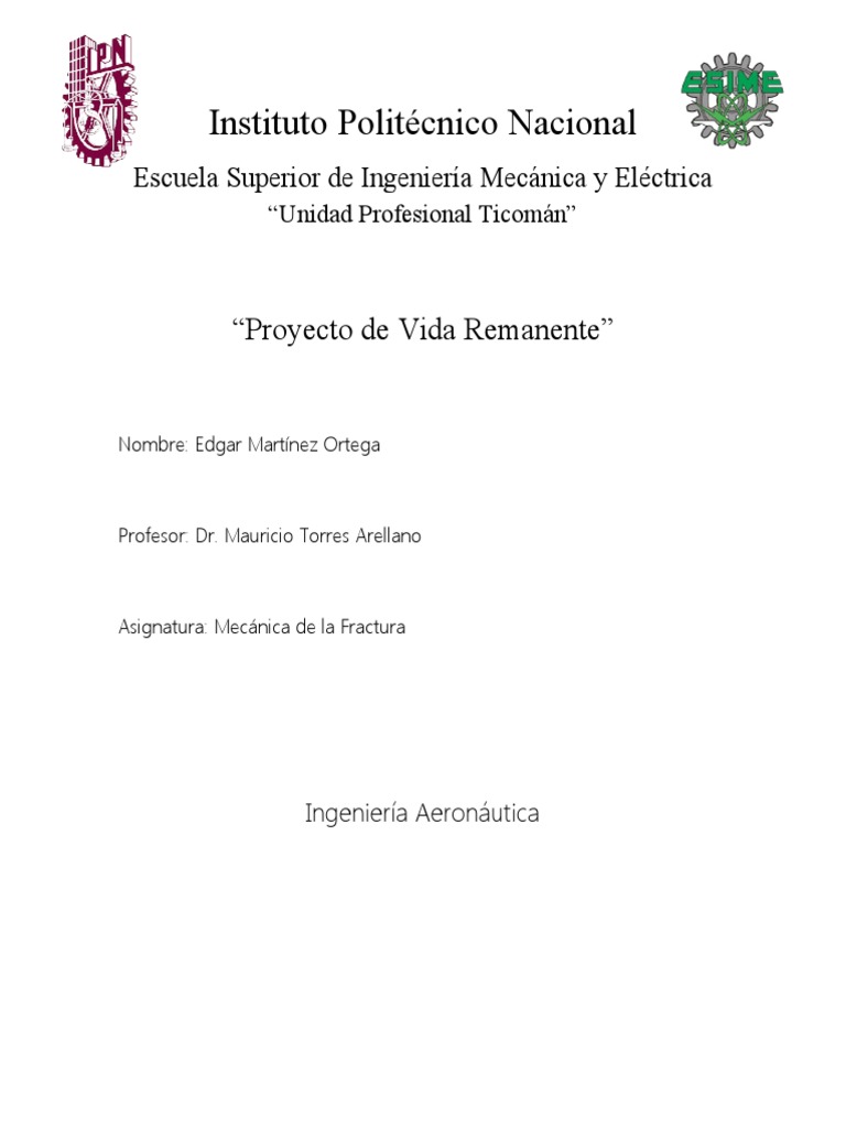 Proyecto de Vida Remanente | PDF | Fatiga (material) | Mecánica de fractura