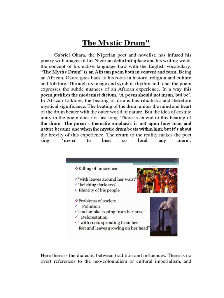 Analysis - of - The - Mystic Drum | PDF | Mysticism | Poetry