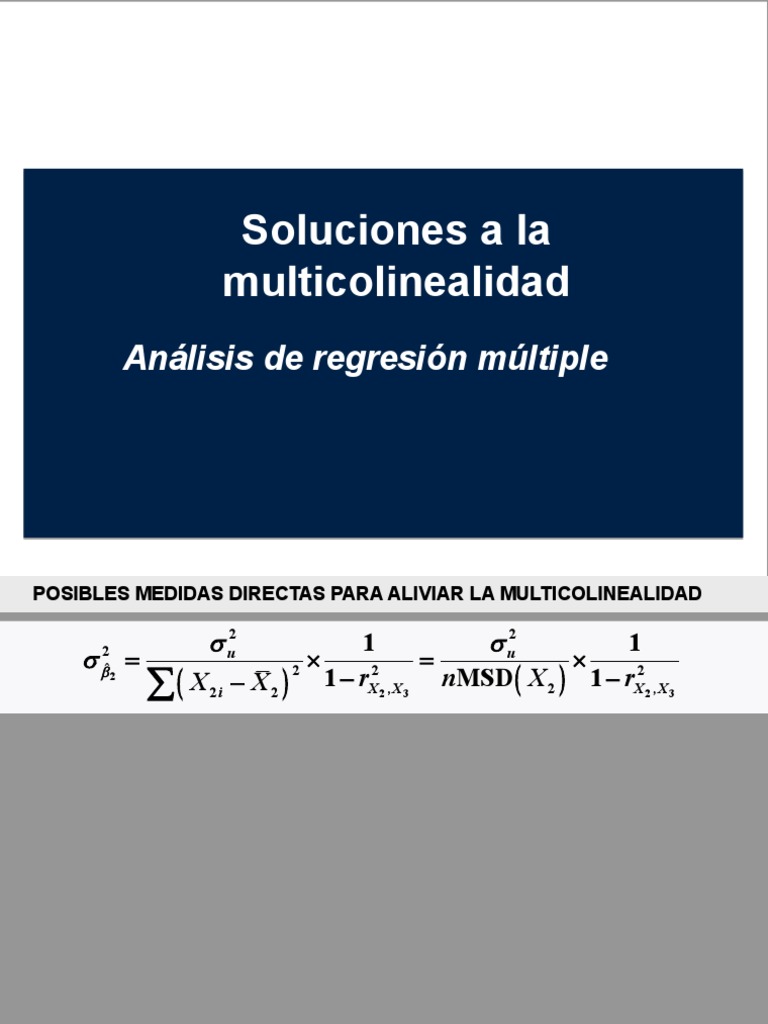 Multicolinealidad Soluciones | PDF | Multicolinealidad | Estadísticas ...