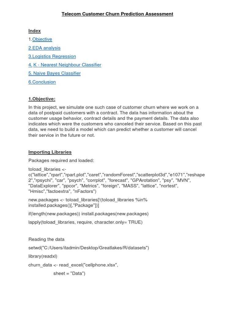 Predicting The Churn In Telecom Industry Pdf Sensitivity And