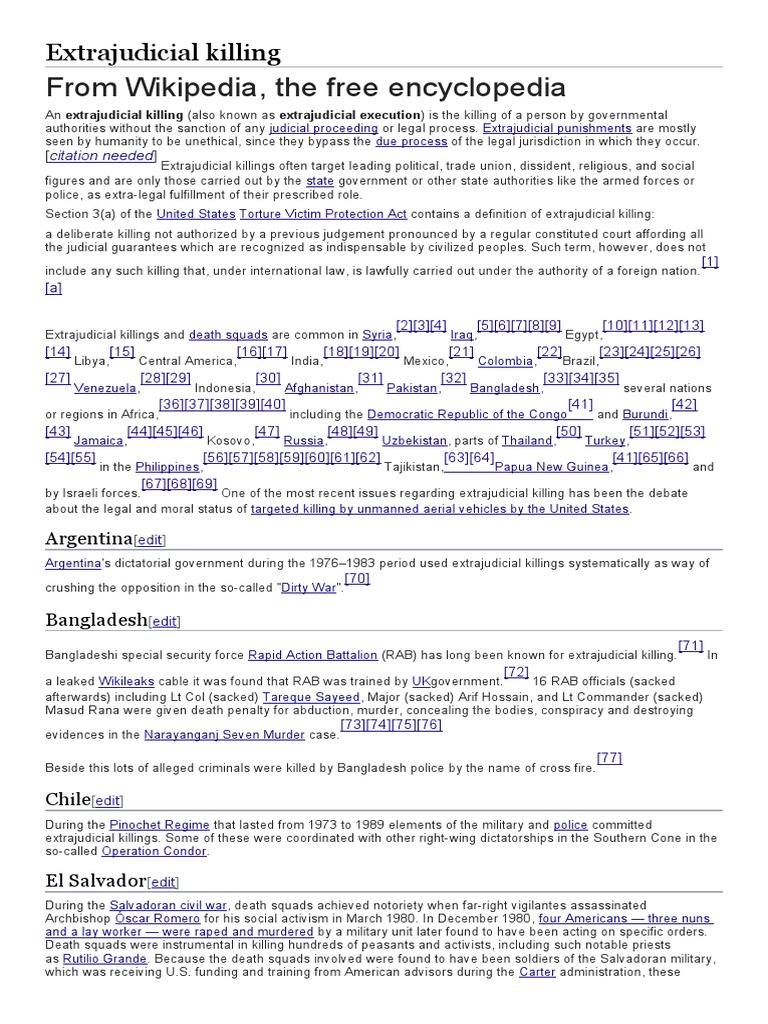 Extrajudicial Killing | PDF | Social Institutions | Social Science