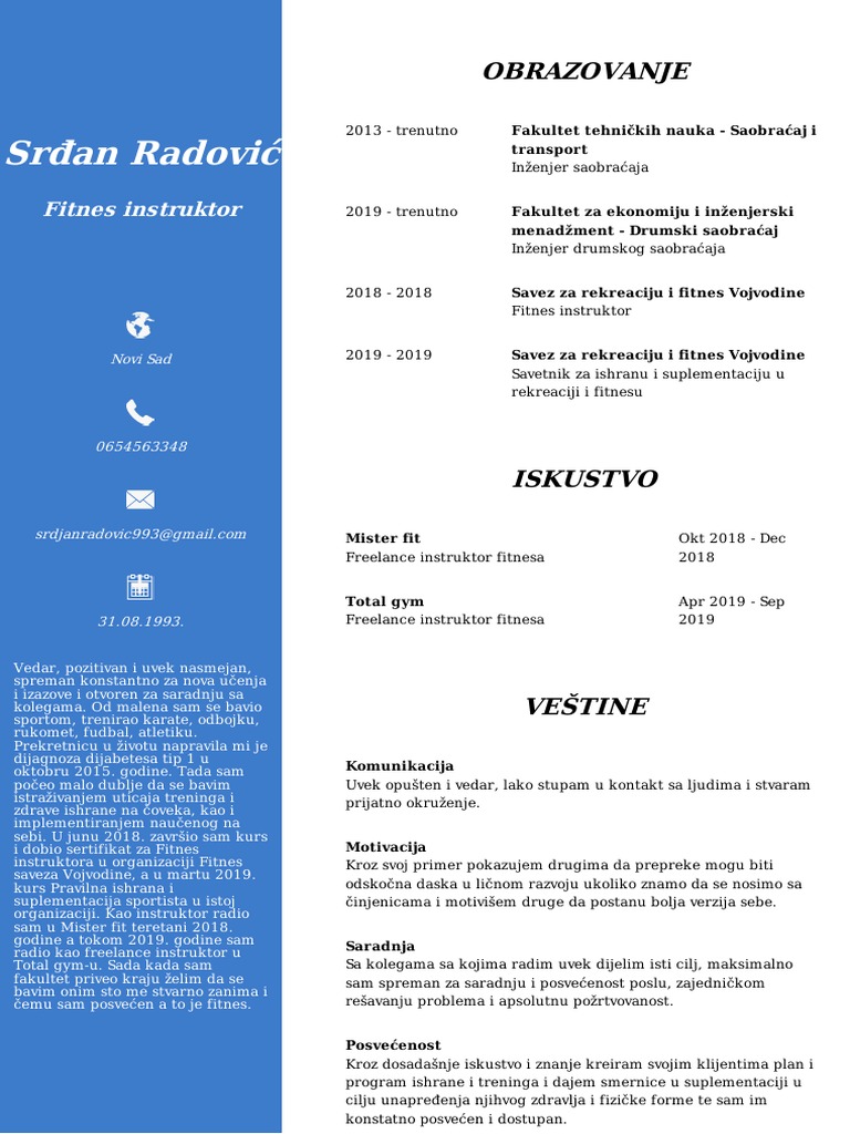 Srdjan Radovic - CV | PDF