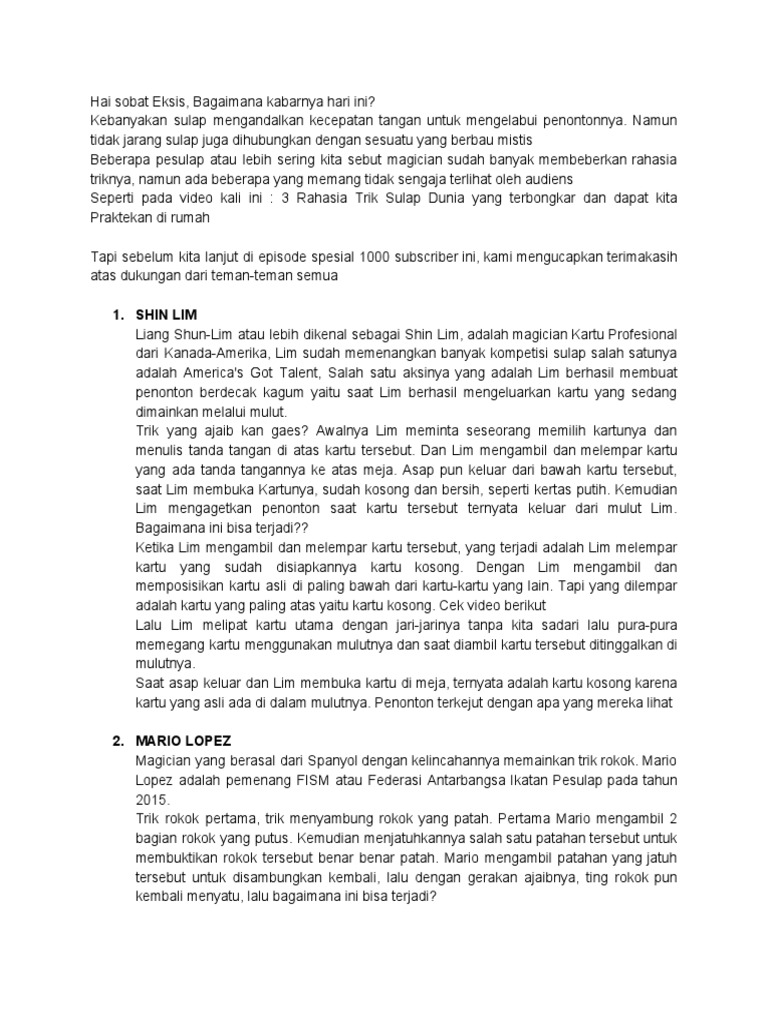 Trik Sulap | PDF