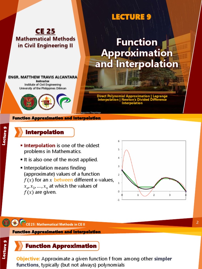 Lecture 9 - Function Approximation and Interpolation | Download Free PDF | Interpolation ...