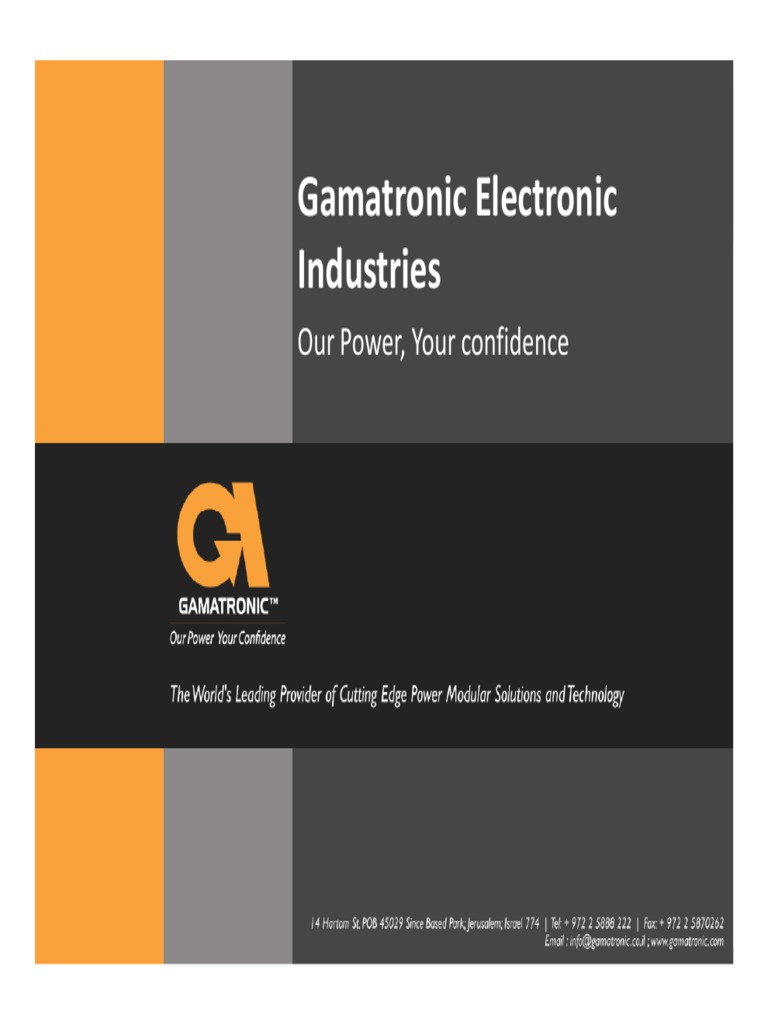Gamatronic Electronic Industries: A History of Innovation and Growth in Power Solutions | PDF ...