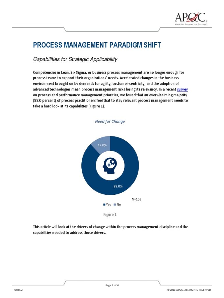 APQC-Need For Change in Process Management - 2018 PDF | PDF | Business ...