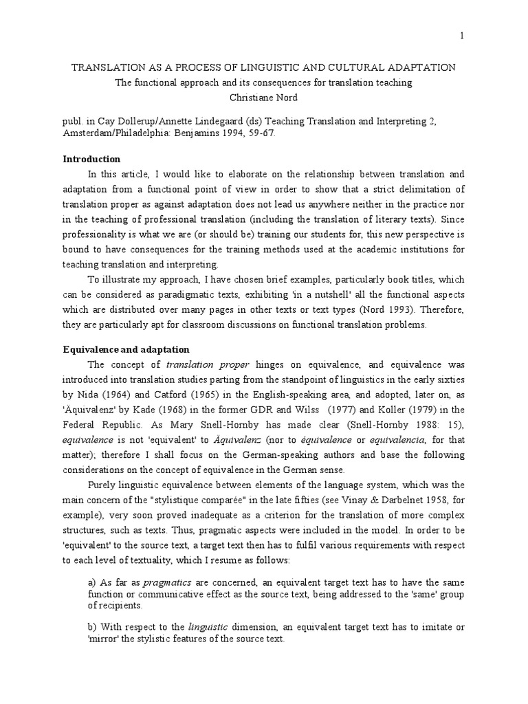 Translation As A Process of Linguistic A PDF | PDF | Intertextuality | Translations