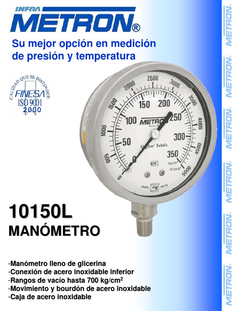 FICHA 10150L Manometro | PDF | Medida de presión | Ciencias fisicas