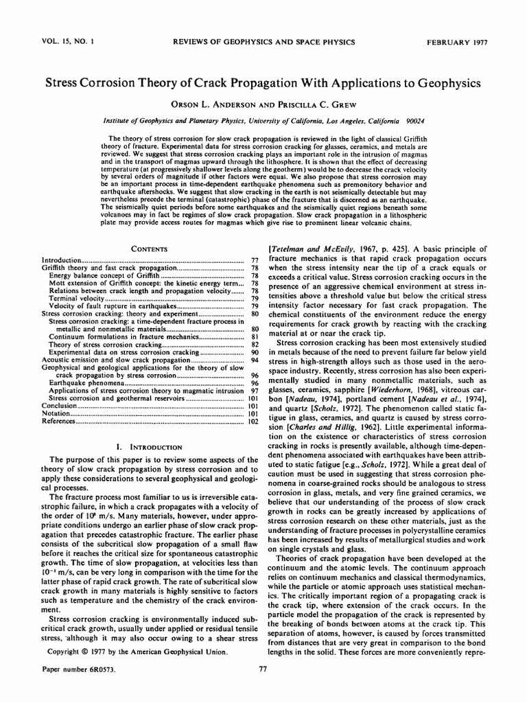 Stress Corrosion Theory of Crack Propaga PDF | PDF | Fracture Mechanics ...