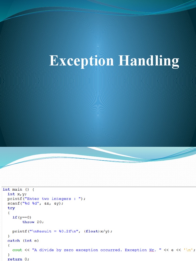 Exception Handling | PDF