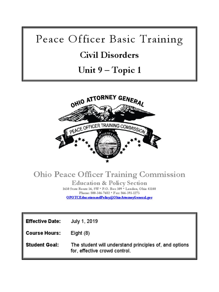 Ohio Peace Officer Basic Training - Civil Disorders | PDF | Civil ...