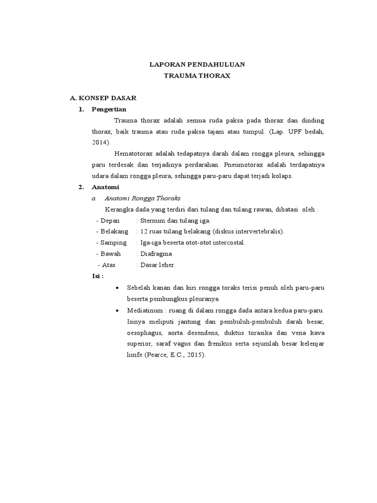 Penanganan Trauma Thorax dan WSD | PDF