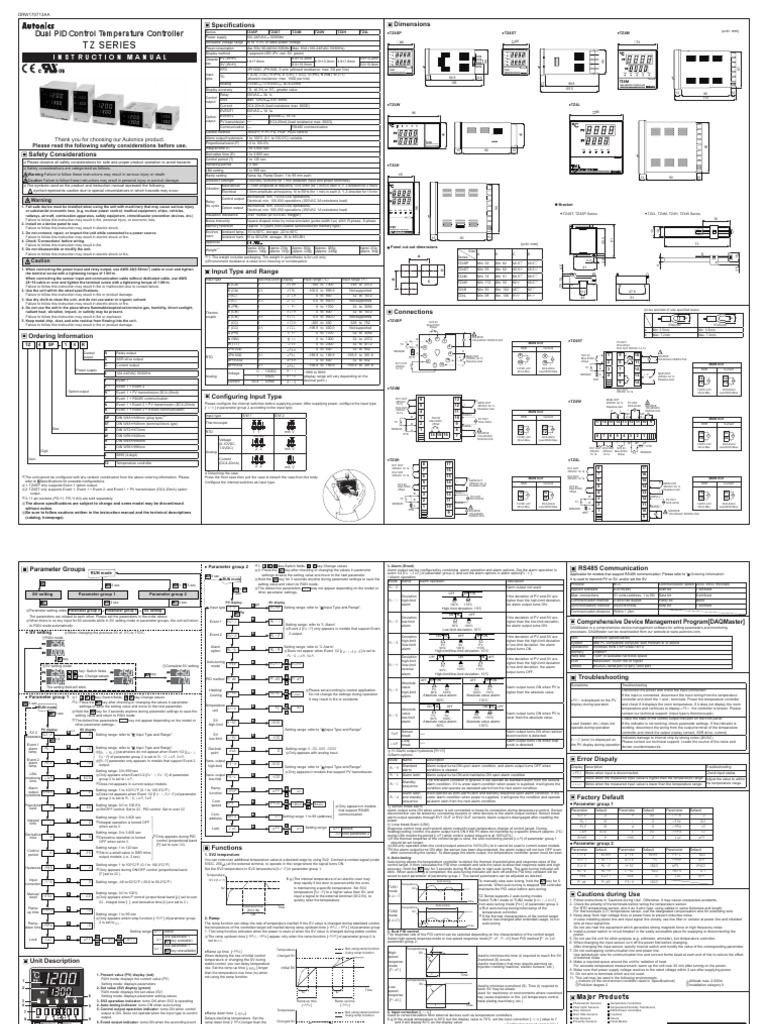 TZ Series: Dual PID Control Temperature Controller | PDF | Relay ...