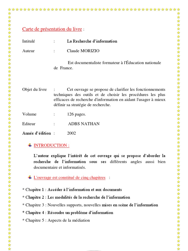 Note de Lecture Recherche de l'Information