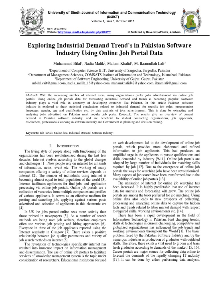 Online Job Portal Research Paper | PDF | Internet | Data Analysis