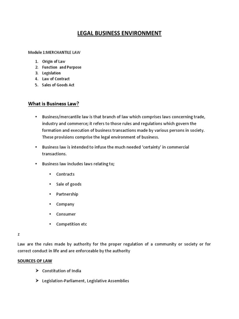 Legal Business Environment 1,2,3& 4 | PDF | Offer And Acceptance | Damages