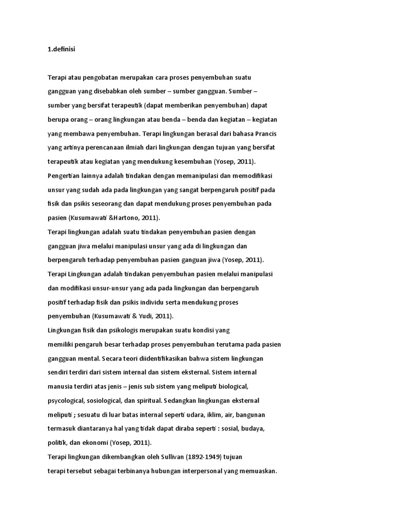 Pengertian Terapi Lingkungan | PDF