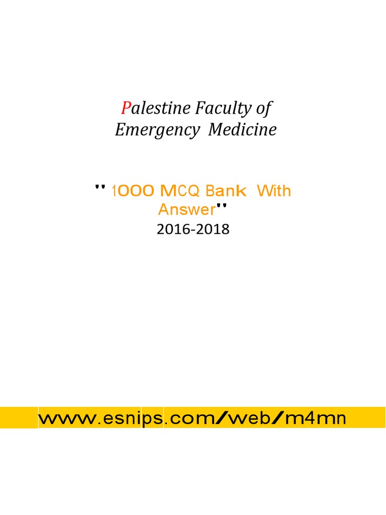 1000 MCQ For Emergency Medicine | PDF | Human Tooth | Tooth Enamel