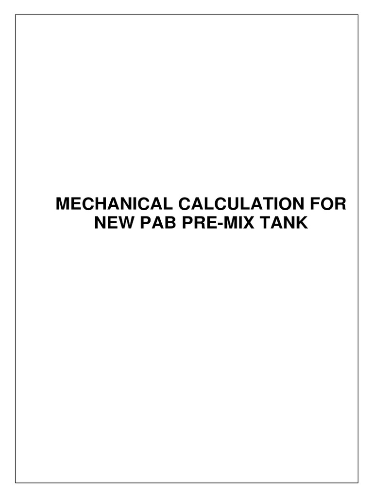 Mechanical Calculations for PAB Tank | PDF | Mechanical Engineering ...