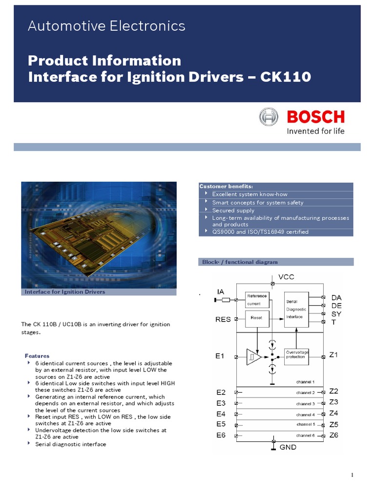 Product Information CK110 Bosch | PDF | Power Supply | Input/Output