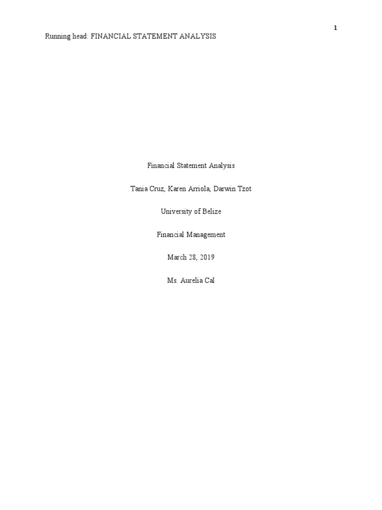 Financial Statement Analysis | PDF | Financial Statement Analysis ...