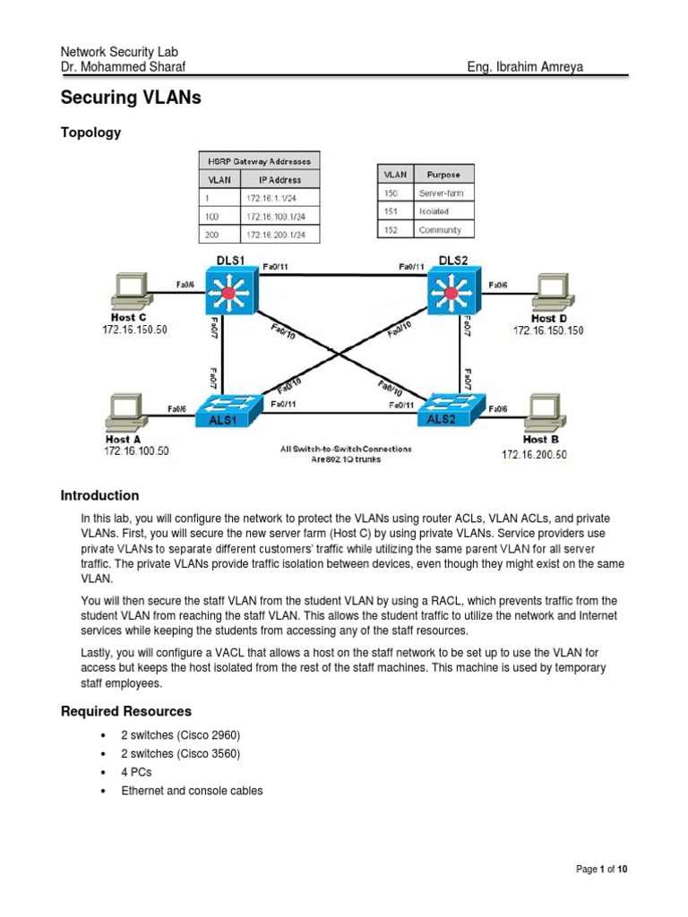 10 Securing VLANs | PDF | Internet Protocols | Computer Mediated Communication