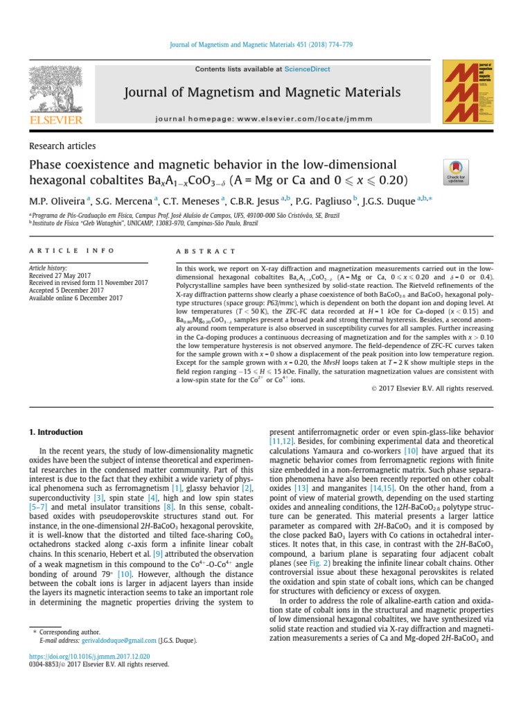 Journal of Magnetism and Magnetic Materials | PDF | X Ray ...