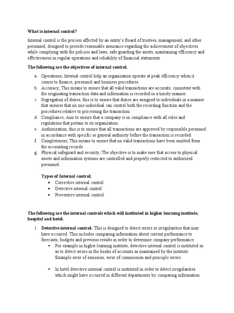 What Is Internal Control? | PDF | Internal Control | Business